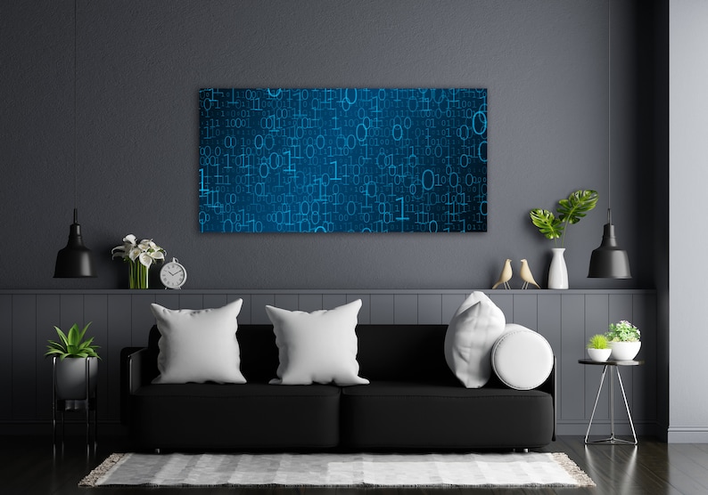 Computer Science Wall Decor, Binary Code Wall Art, Huge Canvas Print, Software&technology Wall ...