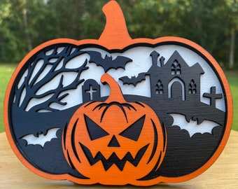 Desk Top Halloween Pumpkin With Easel - Etsy