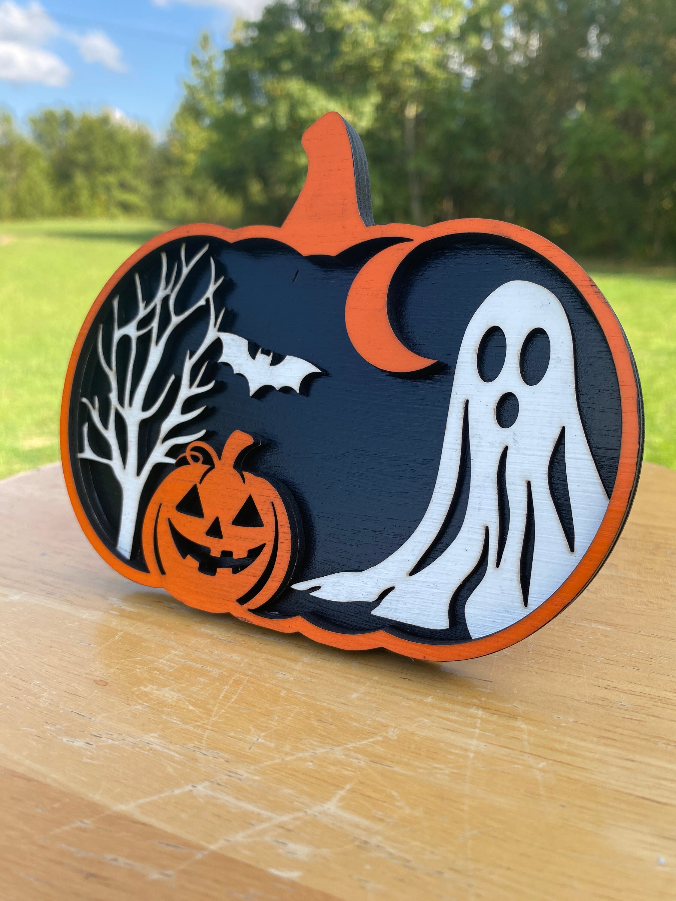 Desk Top Halloween Pumpkin With Easel - Etsy