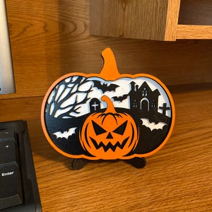 Desk Top Halloween Pumpkin With Easel - Etsy