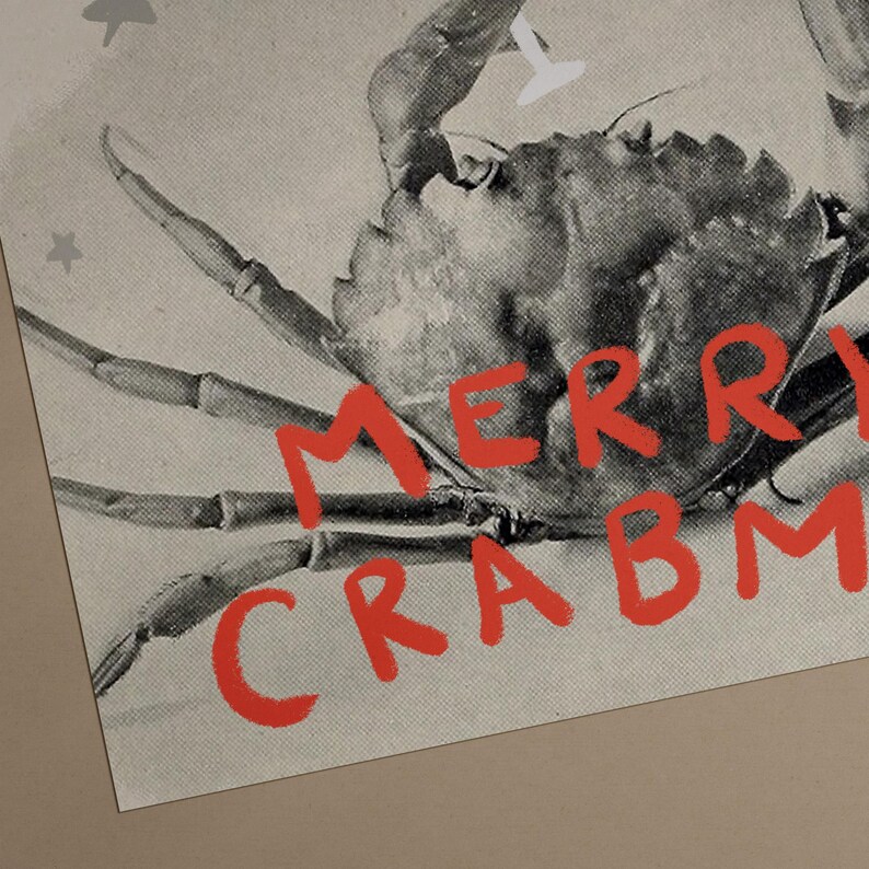 Merry Crabmas 10 Note Cards With Envelopes Altered Art of a Crab ...
