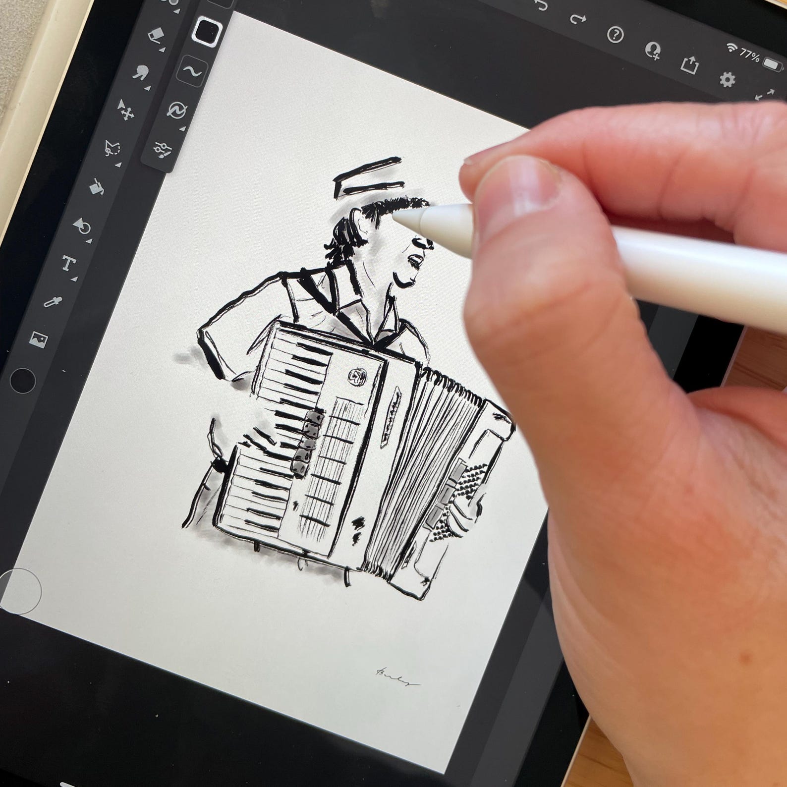 Official Instrument Art Cards Pack of 10 With Envelopes Ink Sketch Man ...