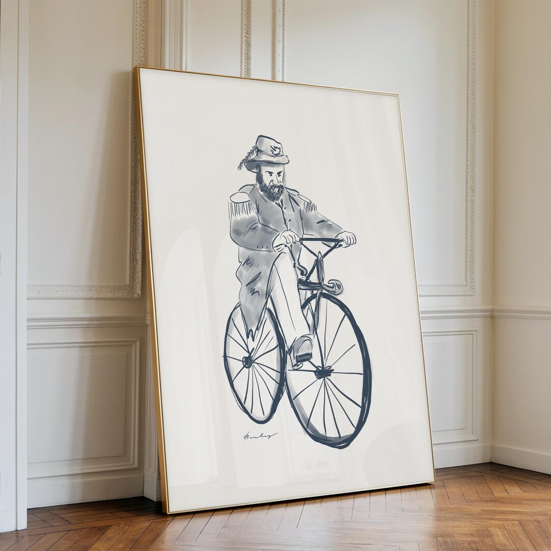 Emperor Norton - Art Print - Blue Ink Portrait of a Famously Eccentric ...