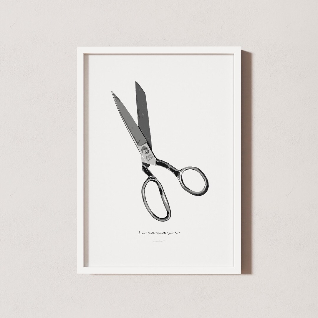 Vintage Scissors - FRAMED Art Print - Minimalist Still Life of a Pair ...