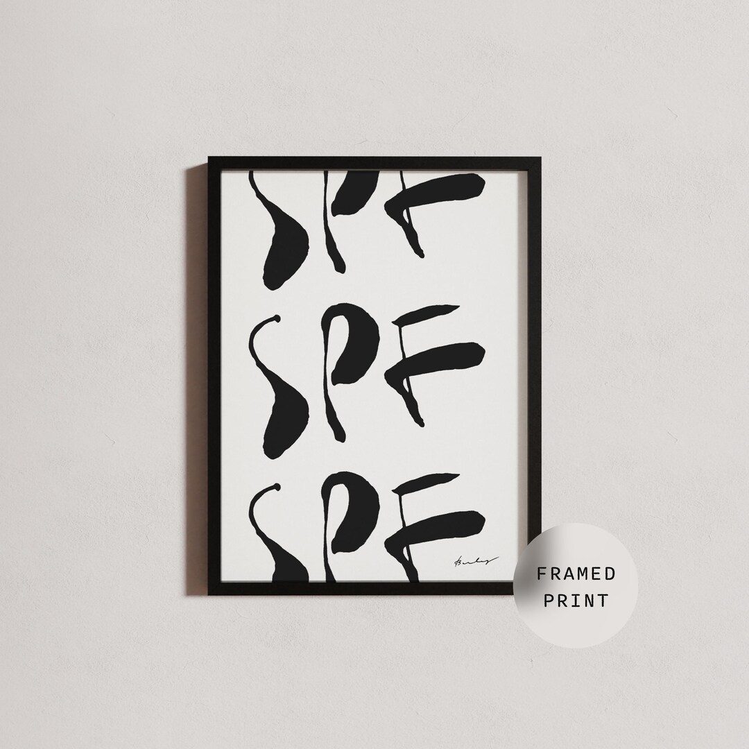 SPF Hand Sketched Reminder to Wear Sunscreen, Framed Art Print, Black ...