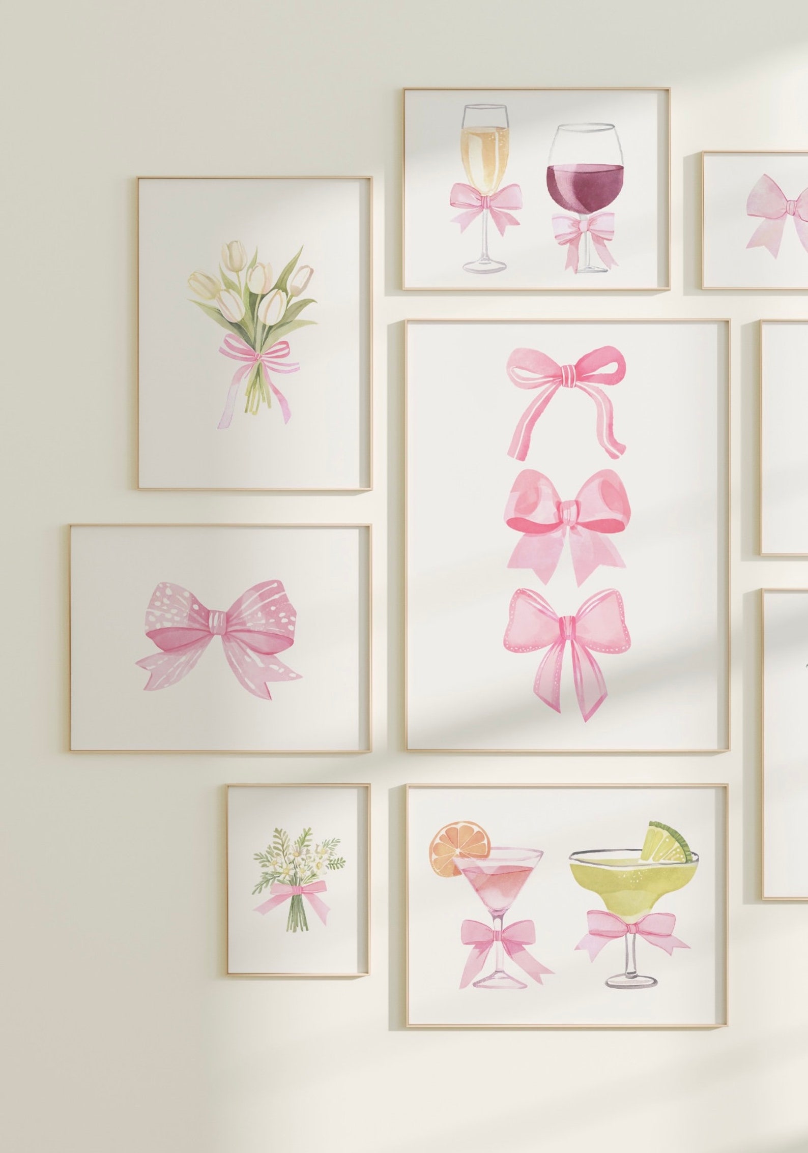 Coquette Inspired Trendy Wall Art/poster-bow/flowers/drinks 10 Picture ...