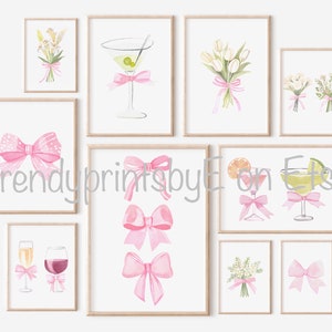 Coquette Inspired Trendy Wall Art/poster-bow/flowers/drinks- 10 Picture ...