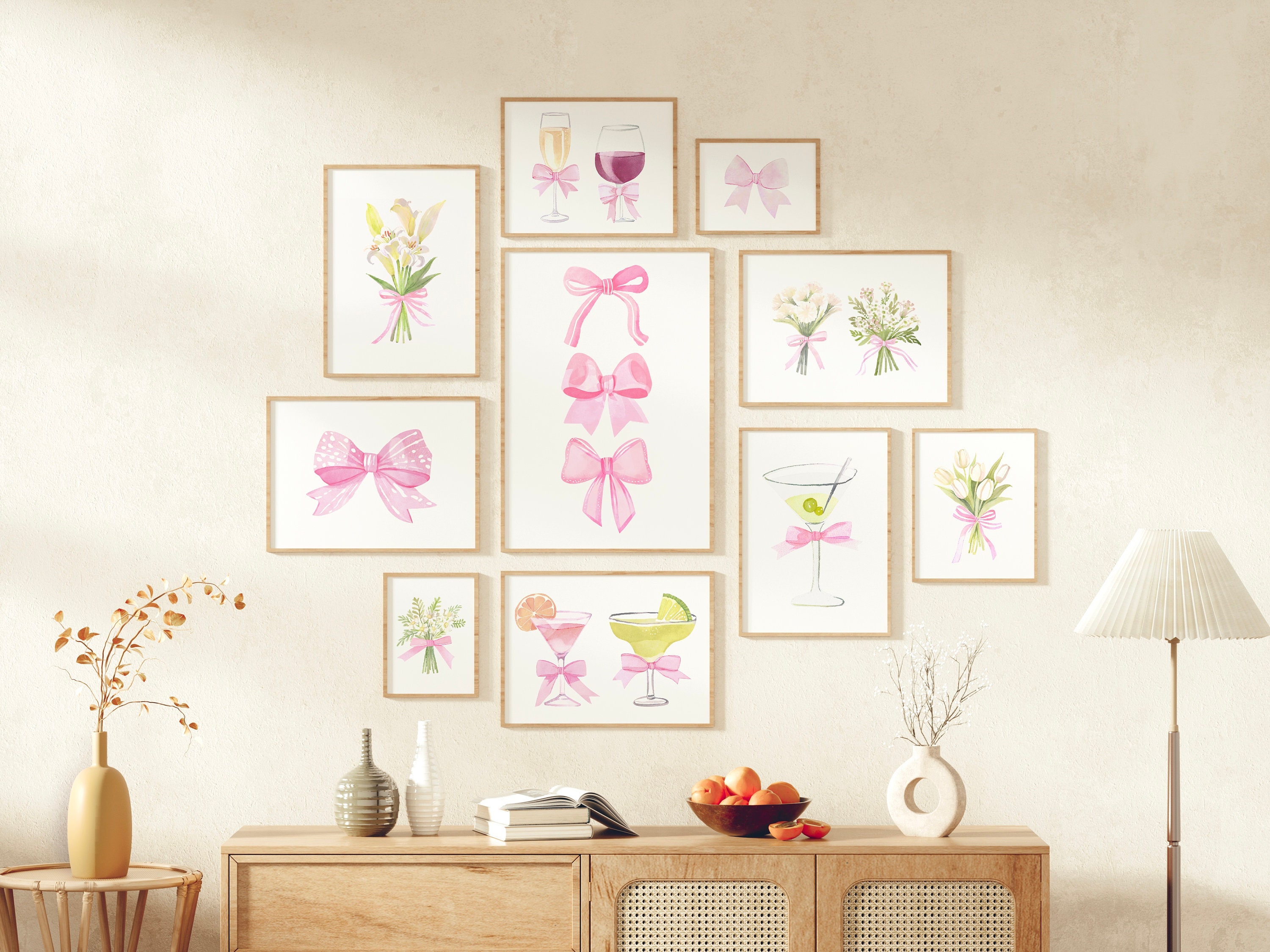 Coquette Inspired Trendy Wall Art/poster-bow/flowers/drinks 10 Picture ...