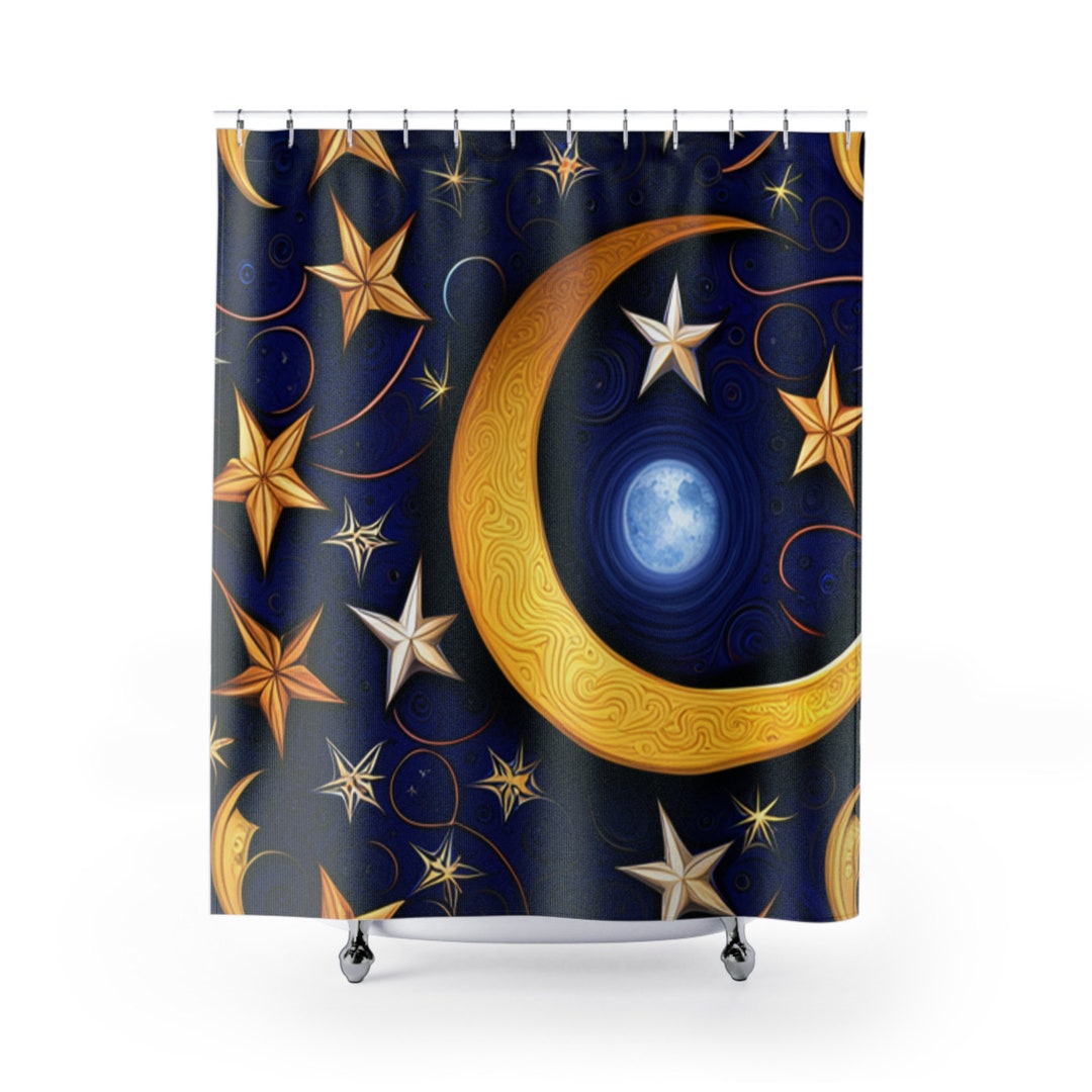 Celestial Bathroom Décor : Stars & Moon Shower Curtains - Etsy