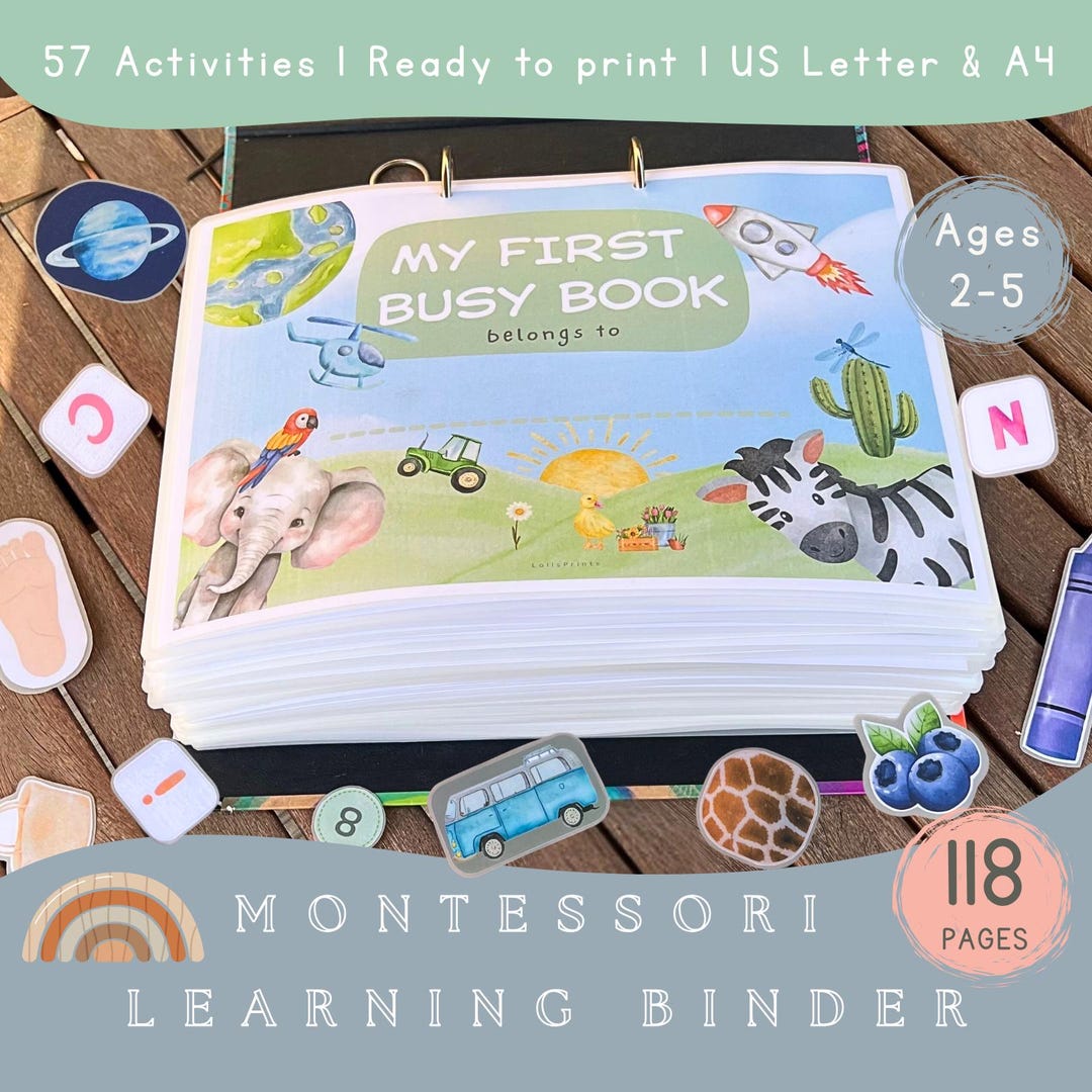 Busy Book Printable for Preschool Toddler Kids Learning Activities and ...