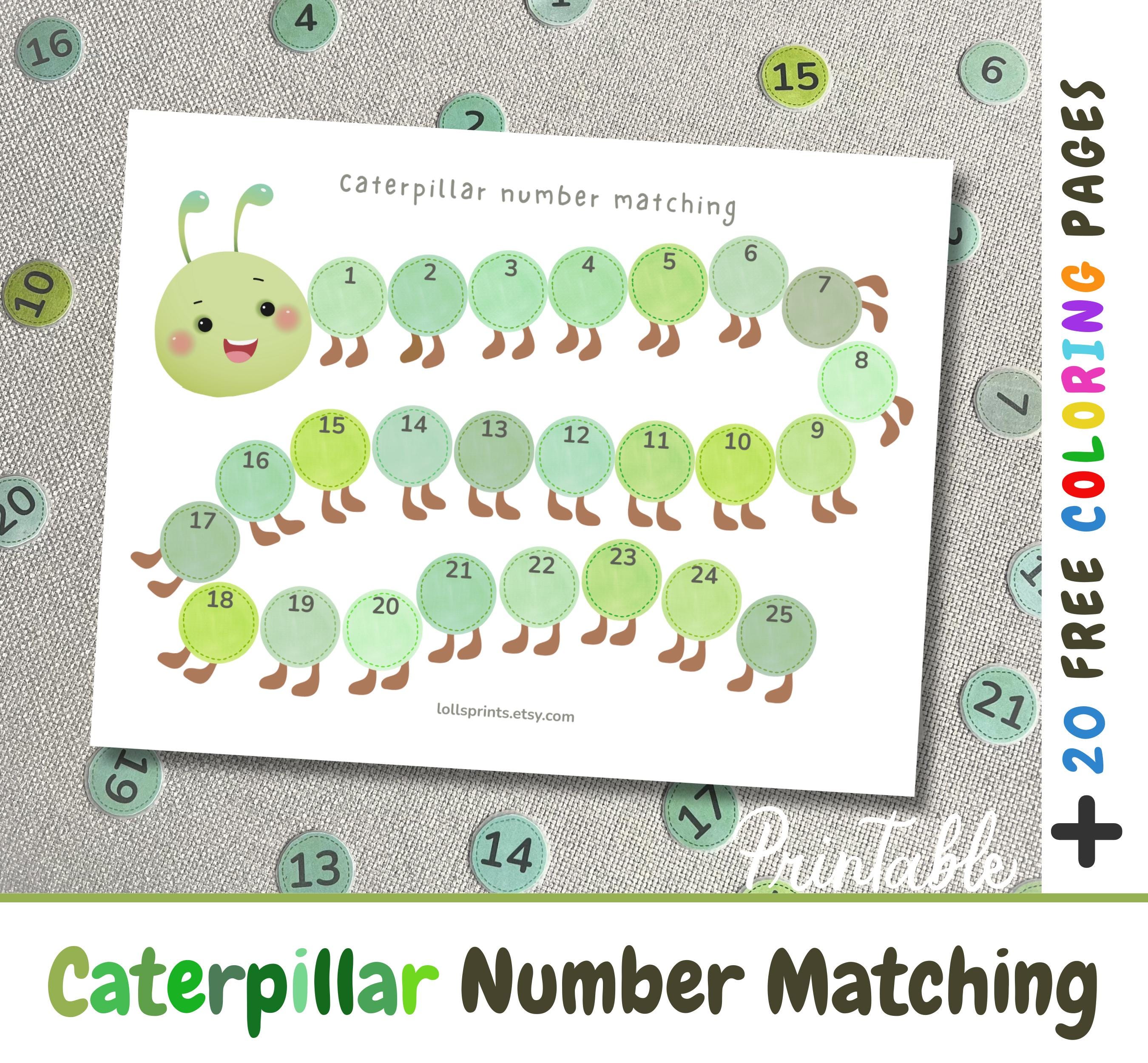 Caterpillar Number Matching Activity, Numbers Printable for Toddlers ...