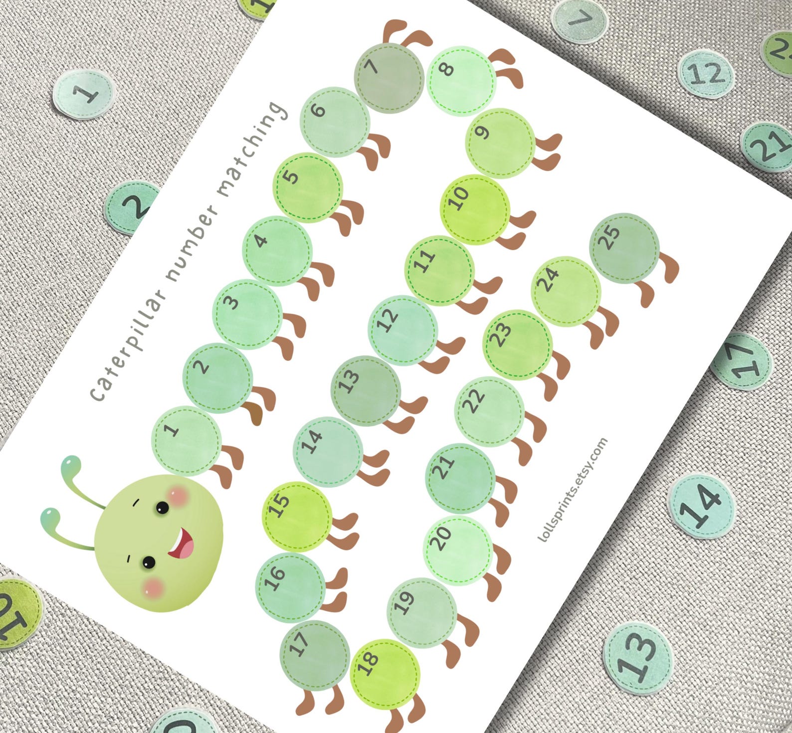 Caterpillar Number Matching Activity, Numbers Printable for Toddlers ...