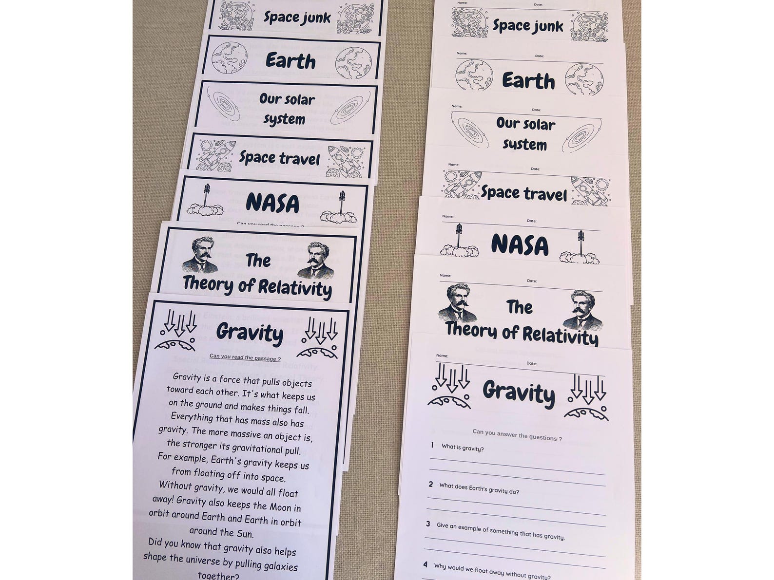 Space Bundle | 31 Nonfiction Science Passages & Worksheets | Homeschool ...