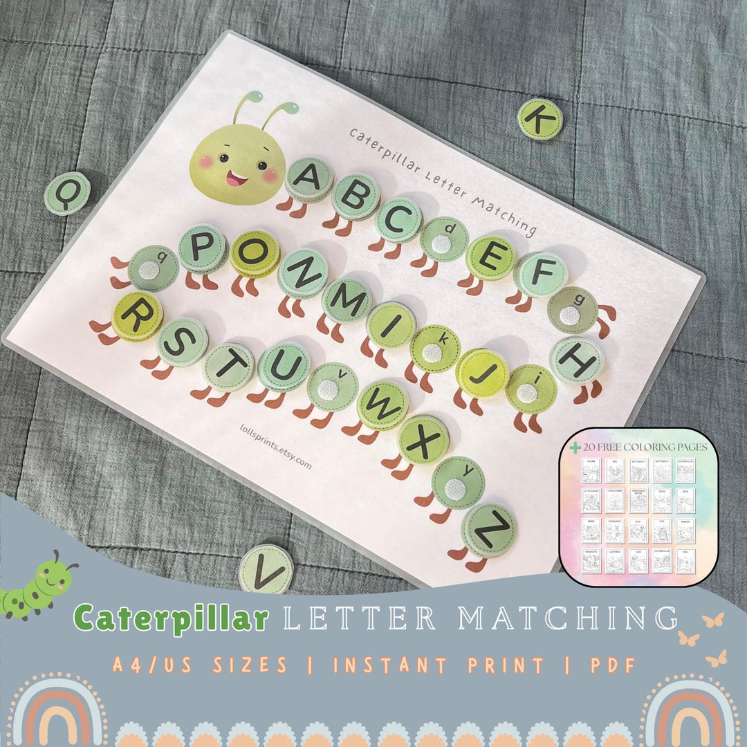 Printable Caterpillar Alphabet Letters Activity for Pre K , Toddler ...