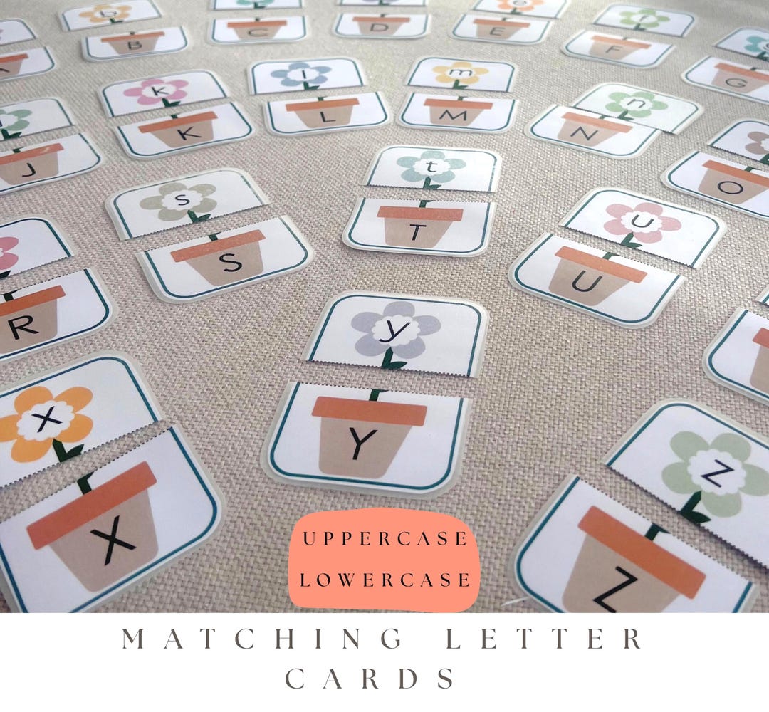 Letter Matching Cards | Uppercase Lowercase Letters | Toddler Printable ...
