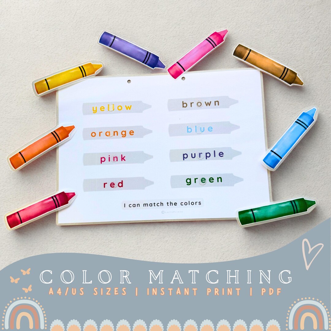 Learn Colors Printable for Pre K Kids Toddler Busy Book Insert for ...