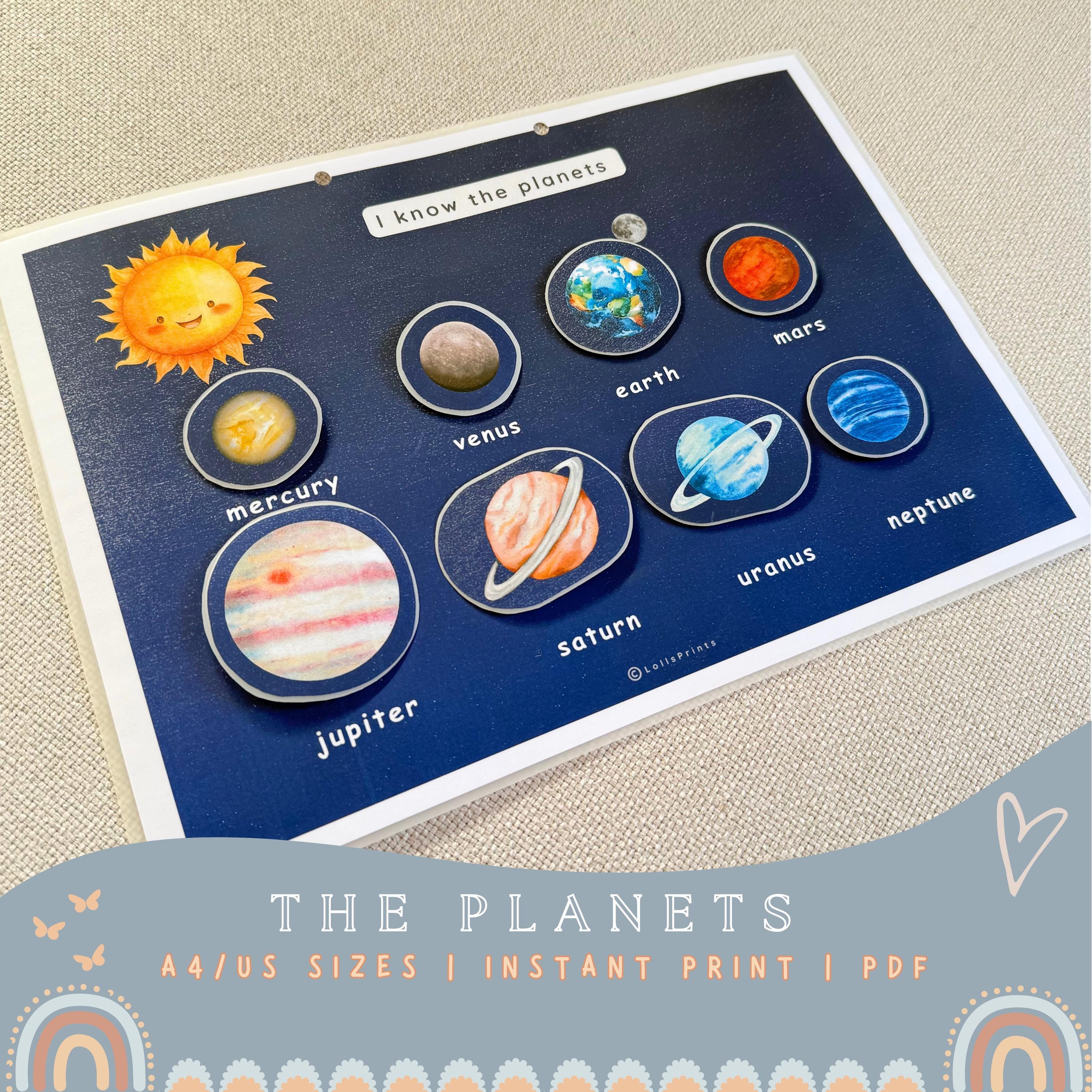 Solar System Planets Printable Preschool Kindergarten Montessori Space ...