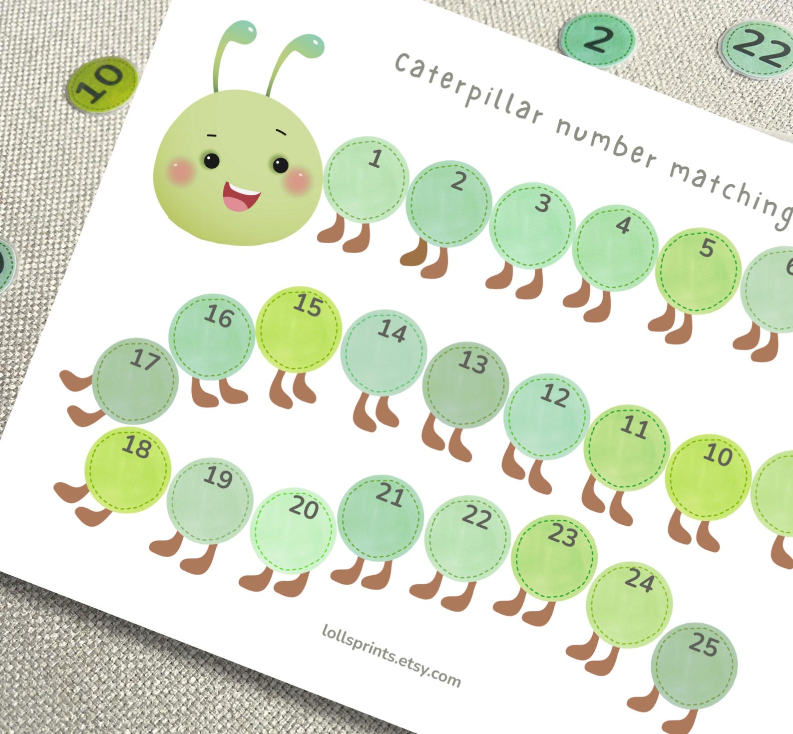Caterpillar Number Matching Activity, Numbers Printable for Toddlers ...
