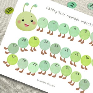 Caterpillar Number Matching Activity, Numbers Printable for Toddlers ...