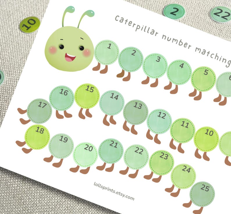 Caterpillar Number Matching Activity, Numbers Printable for Toddlers ...