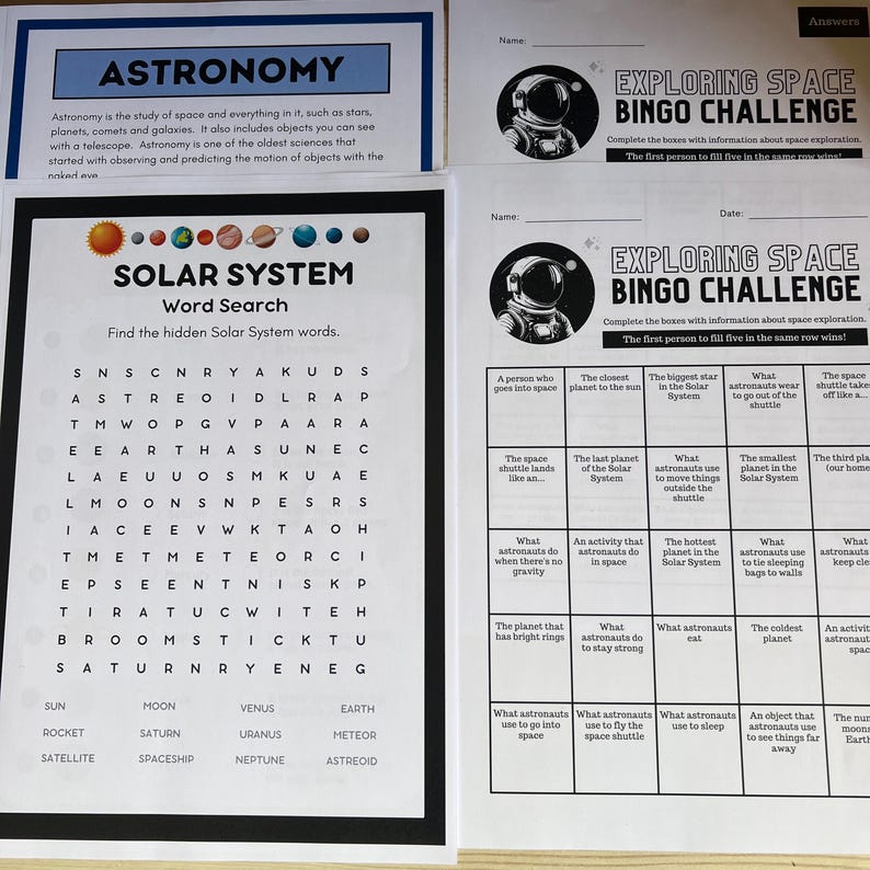 Space Reading Comprehension Passages Nonfiction Science Worksheets ...
