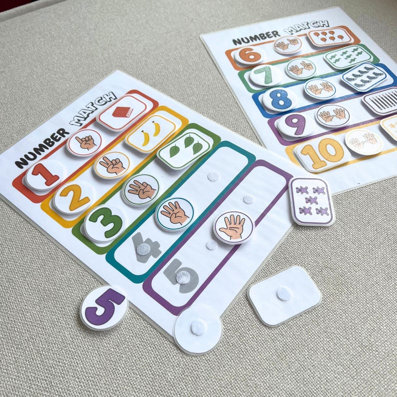 Numbers 1-10 Match Counting Activity for Preschool Toddlers Montessori ...