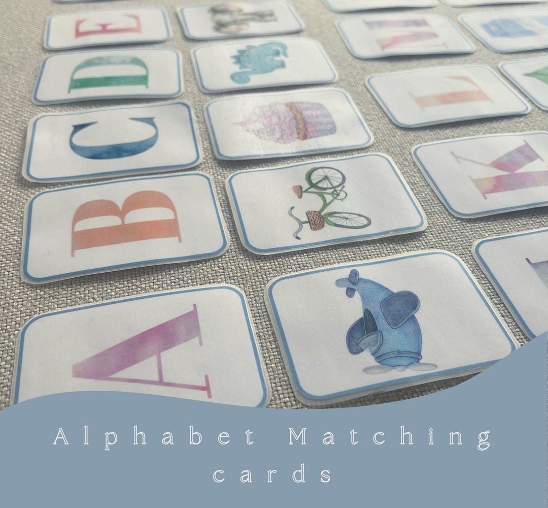 Alphabet Matching Flashcards , ABC Game, Montessori Learning ...