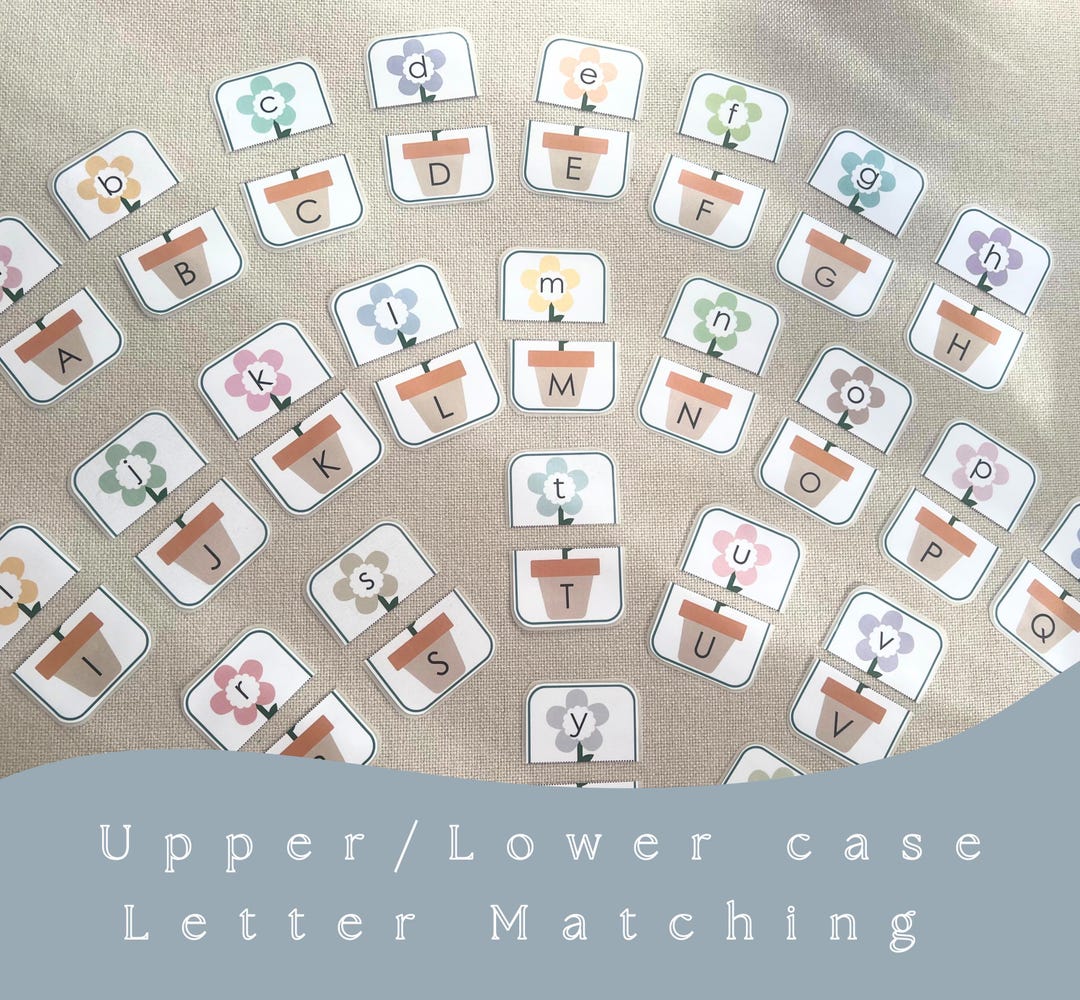 Flower Alphabet Matching Game: Montessori ABC Cards (digital Download ...