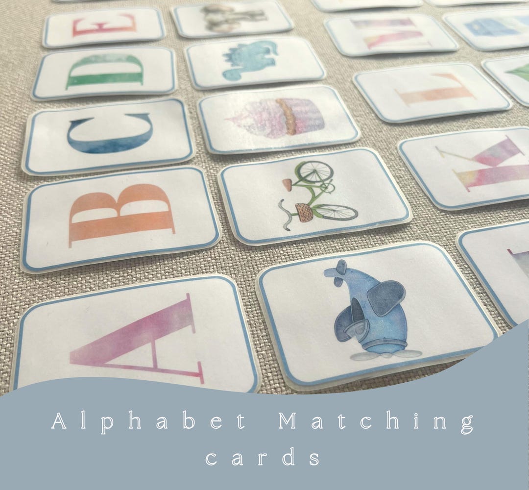 Alphabet Flashcards: ABC Matching Game, Montessori Learning ...