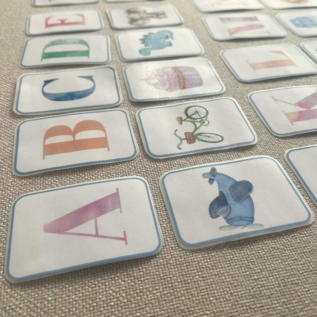 Watercolor Alphabet Flashcards for Toddlers | ABC Matching Game ...
