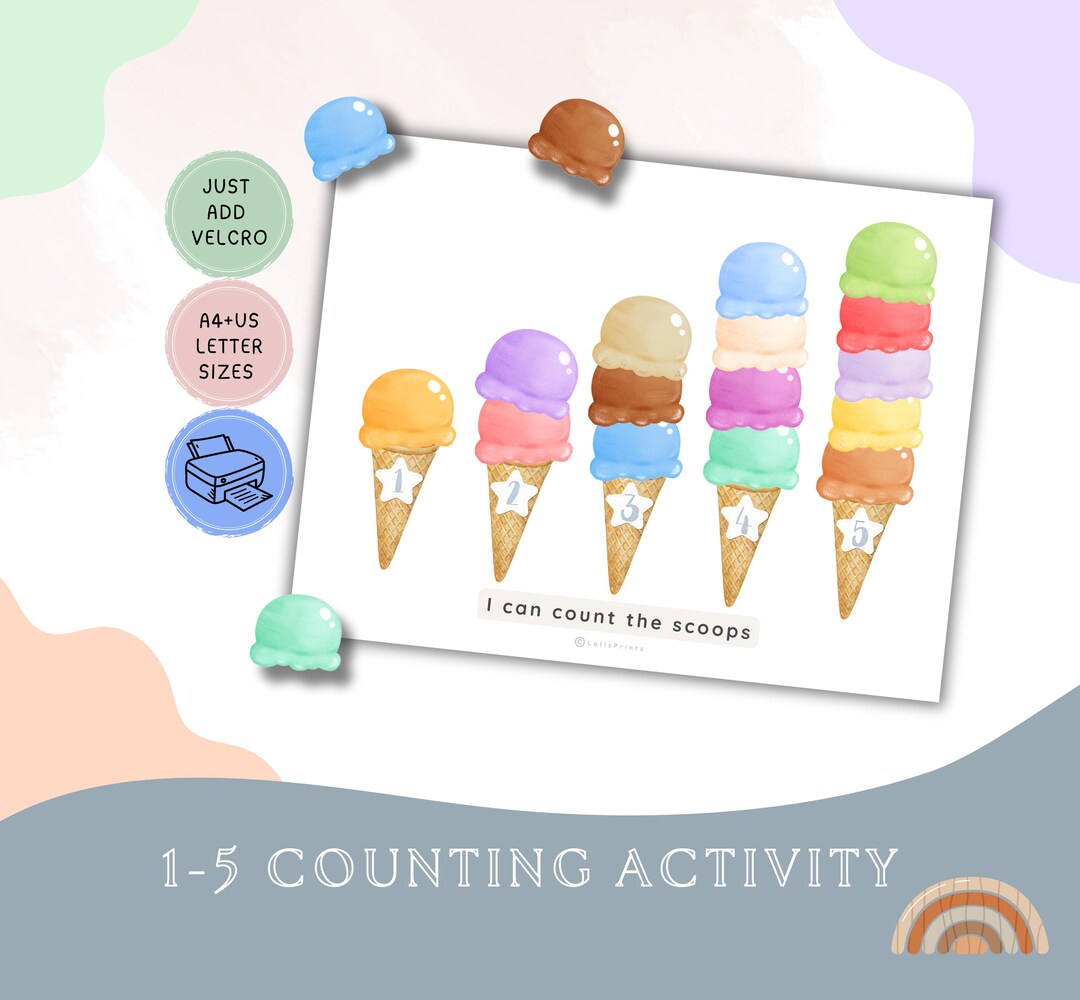 Counting Matching Numbers 1–5 Busy Book Printable Insert | Toddler ...