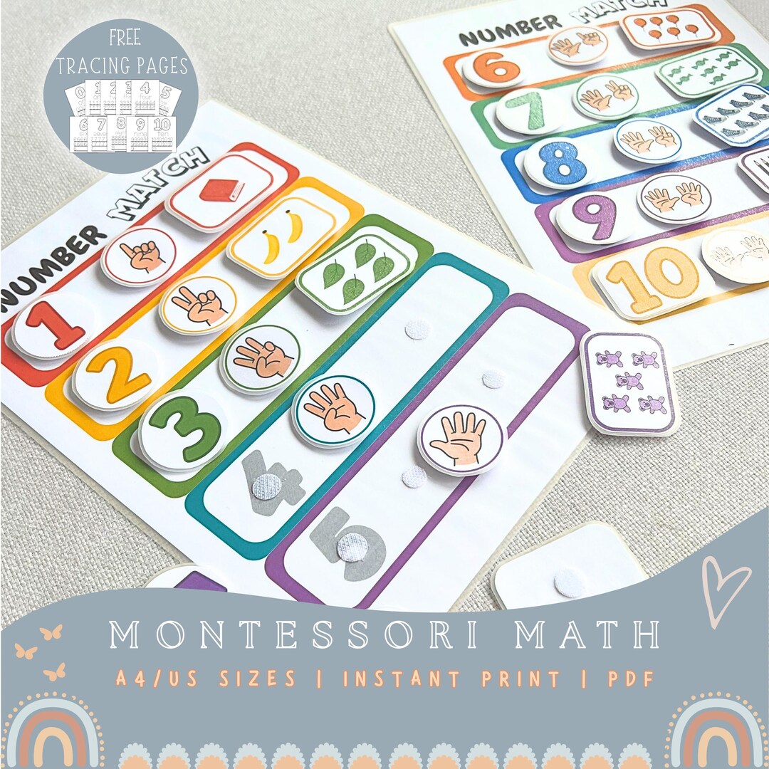 Counting 1–10 Matching Activity Printable | Toddler Number Recognition ...