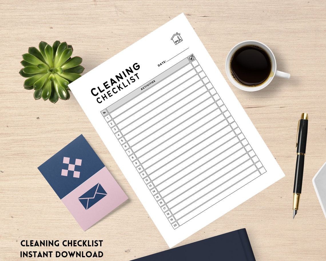 Editable Cleaning Checklist Printable Cleaning Checklist - Etsy