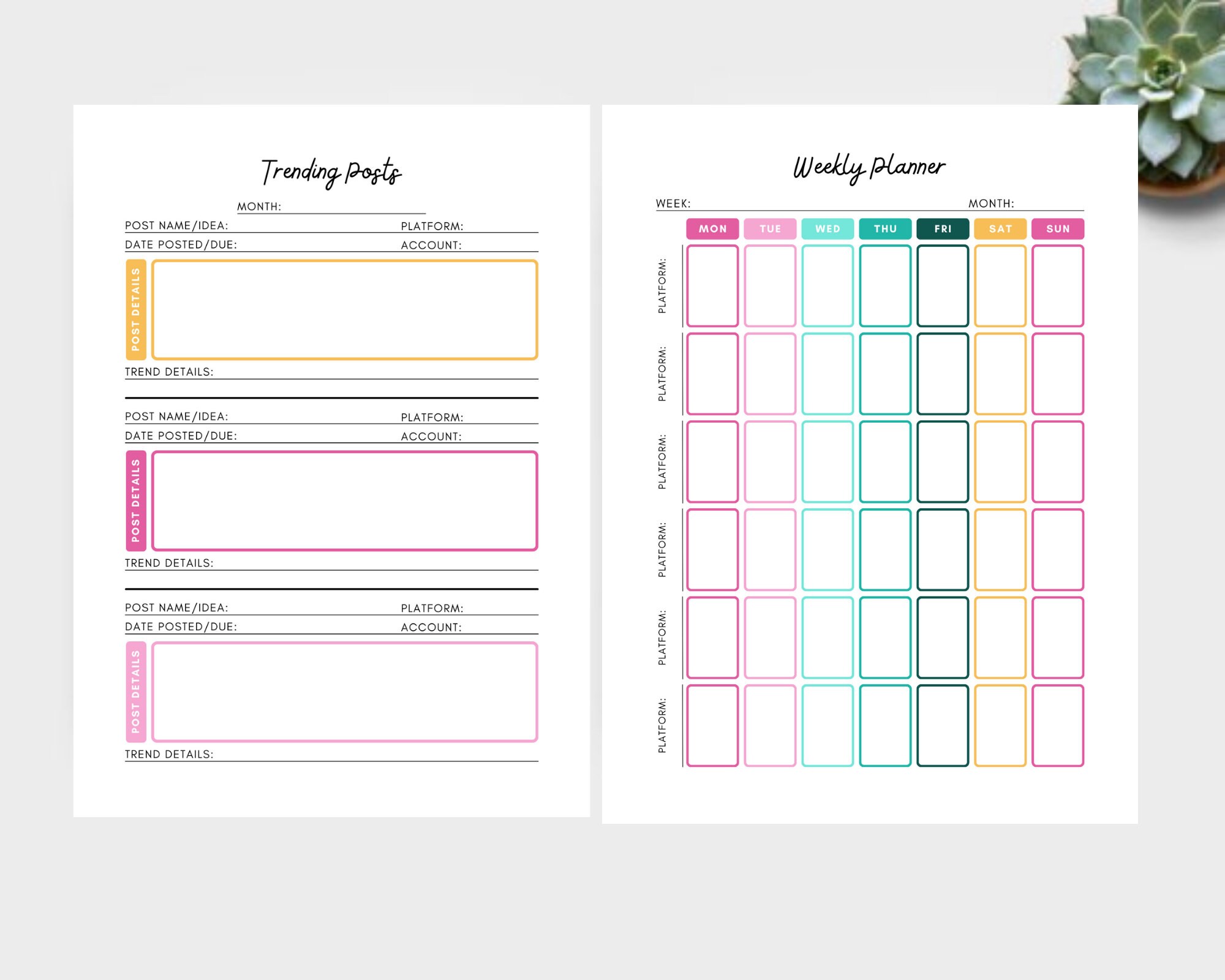 Social Media Tracker | Printable Social Media Tracker | Happy Planner ...