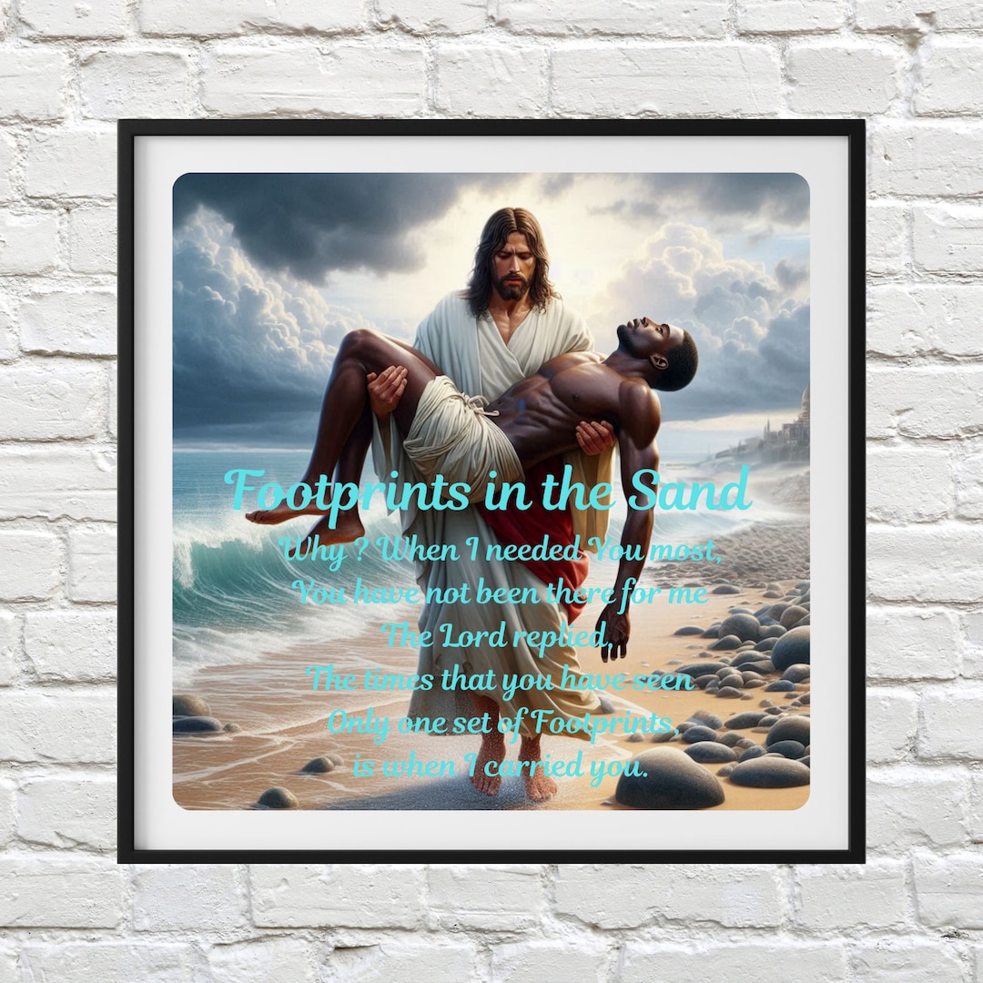 Footprints in the Sand 1, LARGE Inspirational Cross Stitch Chart ...