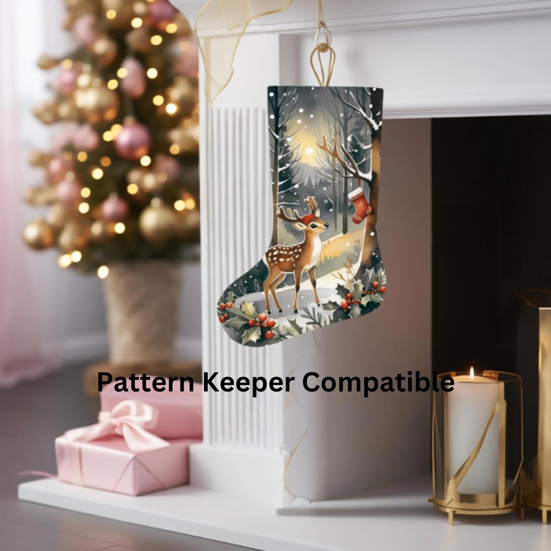 Deer Stocking Chart, Deer Stocking Cross Stitch Chart, Christmas ...