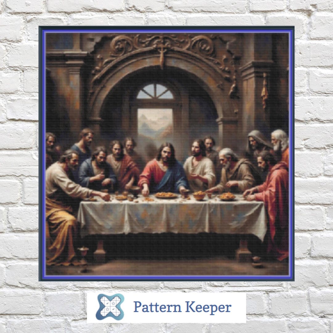 The Last Supper 2, the Last Supper Cross Stitch Chart, Religious Cross ...