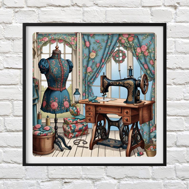 Victorian Sewing Room 1, Victorian Sewing Room Cross Stitch Chart ...