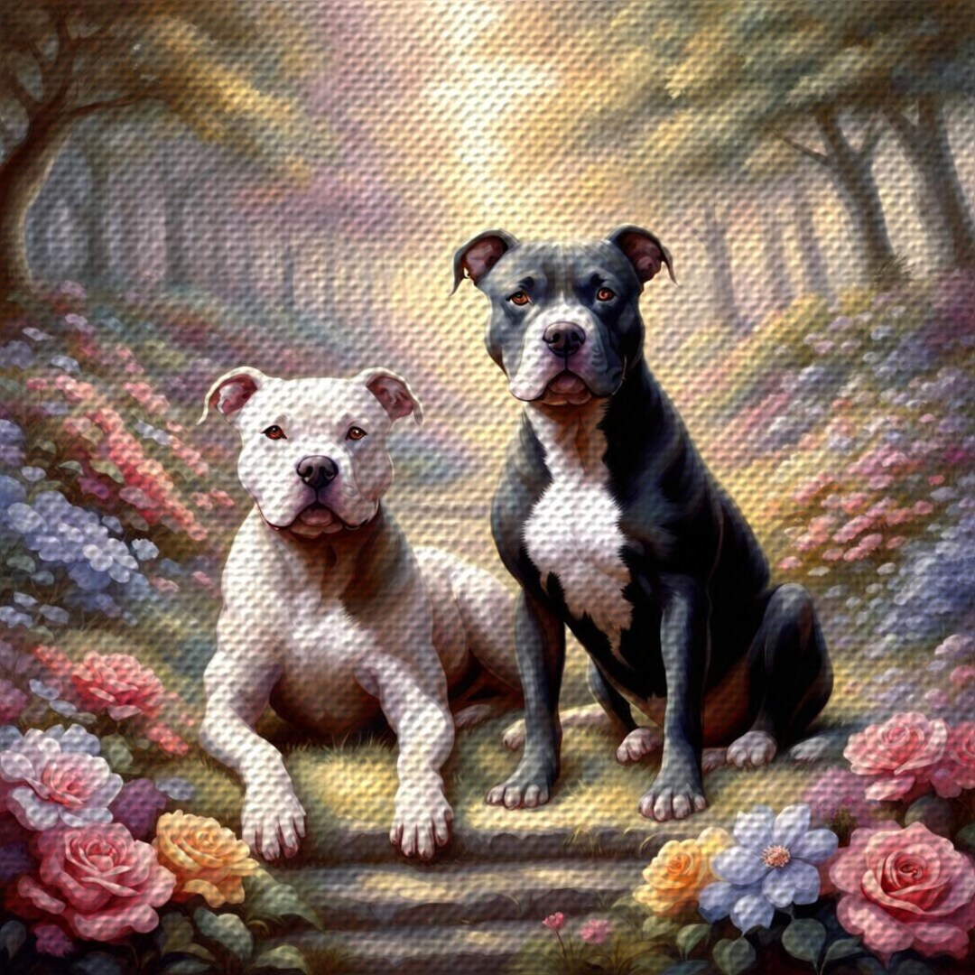 Pitbull Friends Counted Cross Stitch Chart Pitbull Cross - Etsy