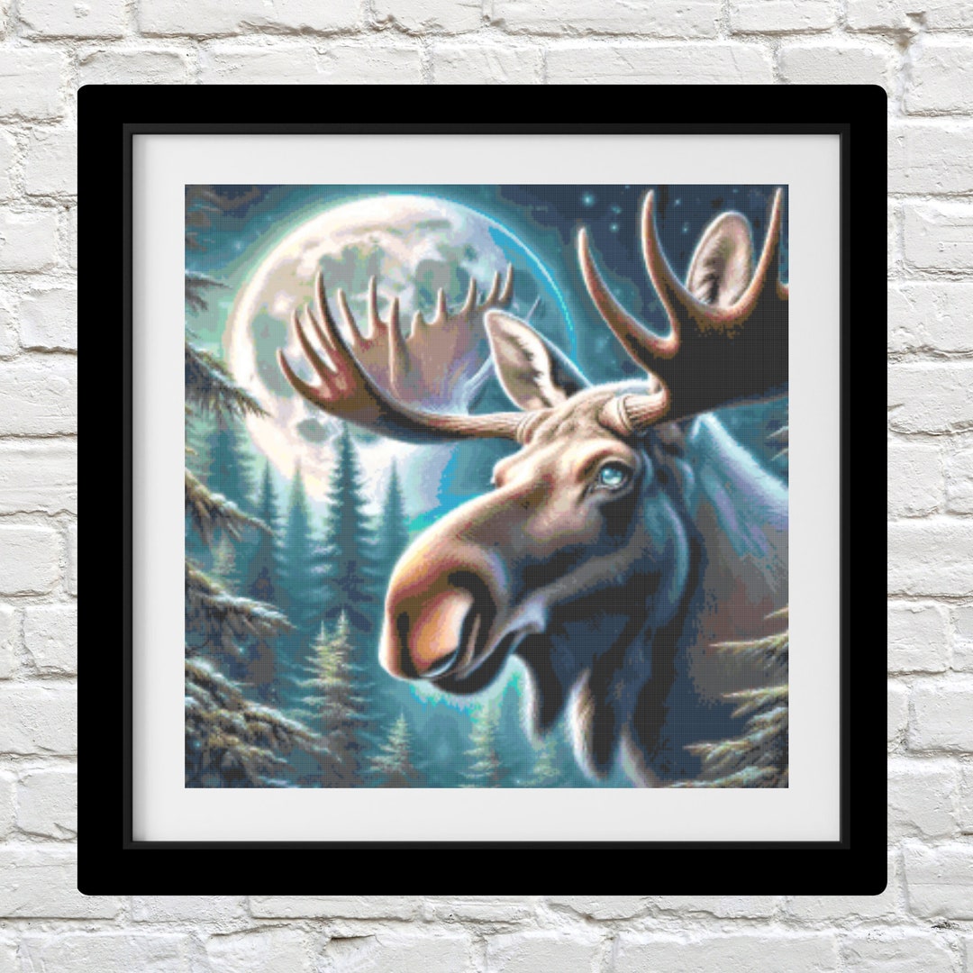 Moose 2, Counted Cross Stitch Patterns Printable Chart PDF Format ...