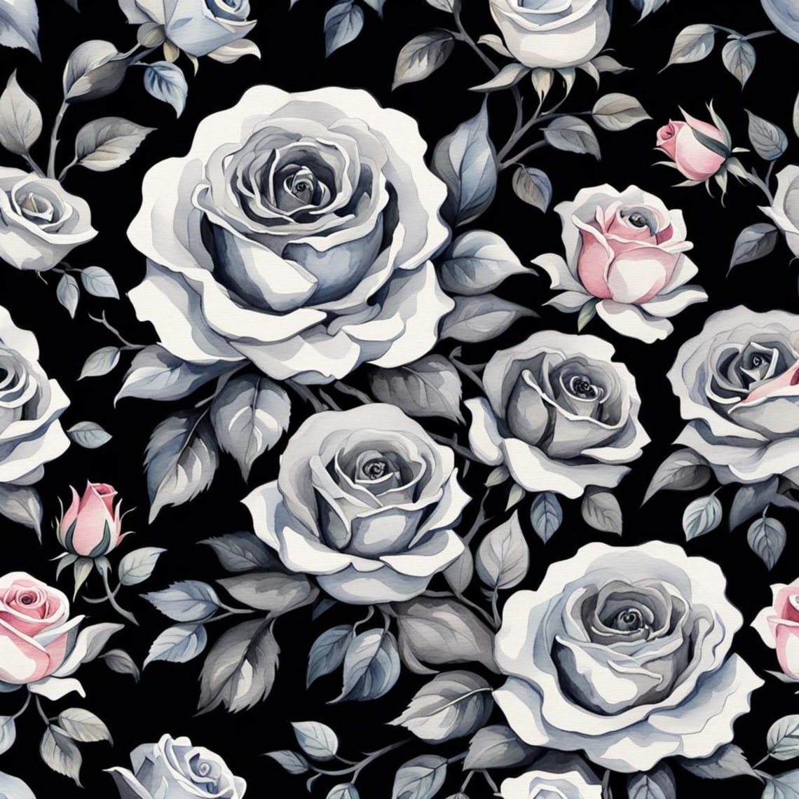 Roses Digital Papers, Vintage Rose Design Paper Pack, Botanical Digital ...