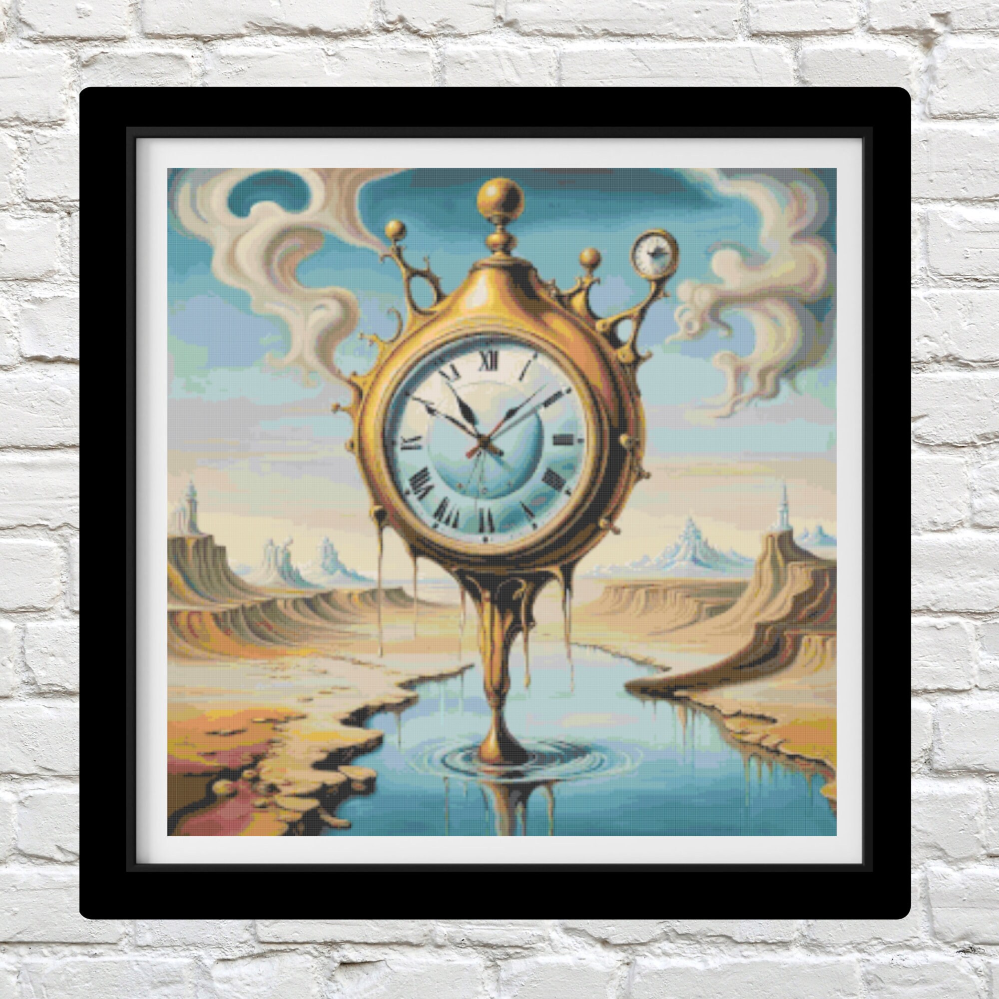 Melting Clock, Counted Cross Stitch Patterns Printable Chart PDF Format ...