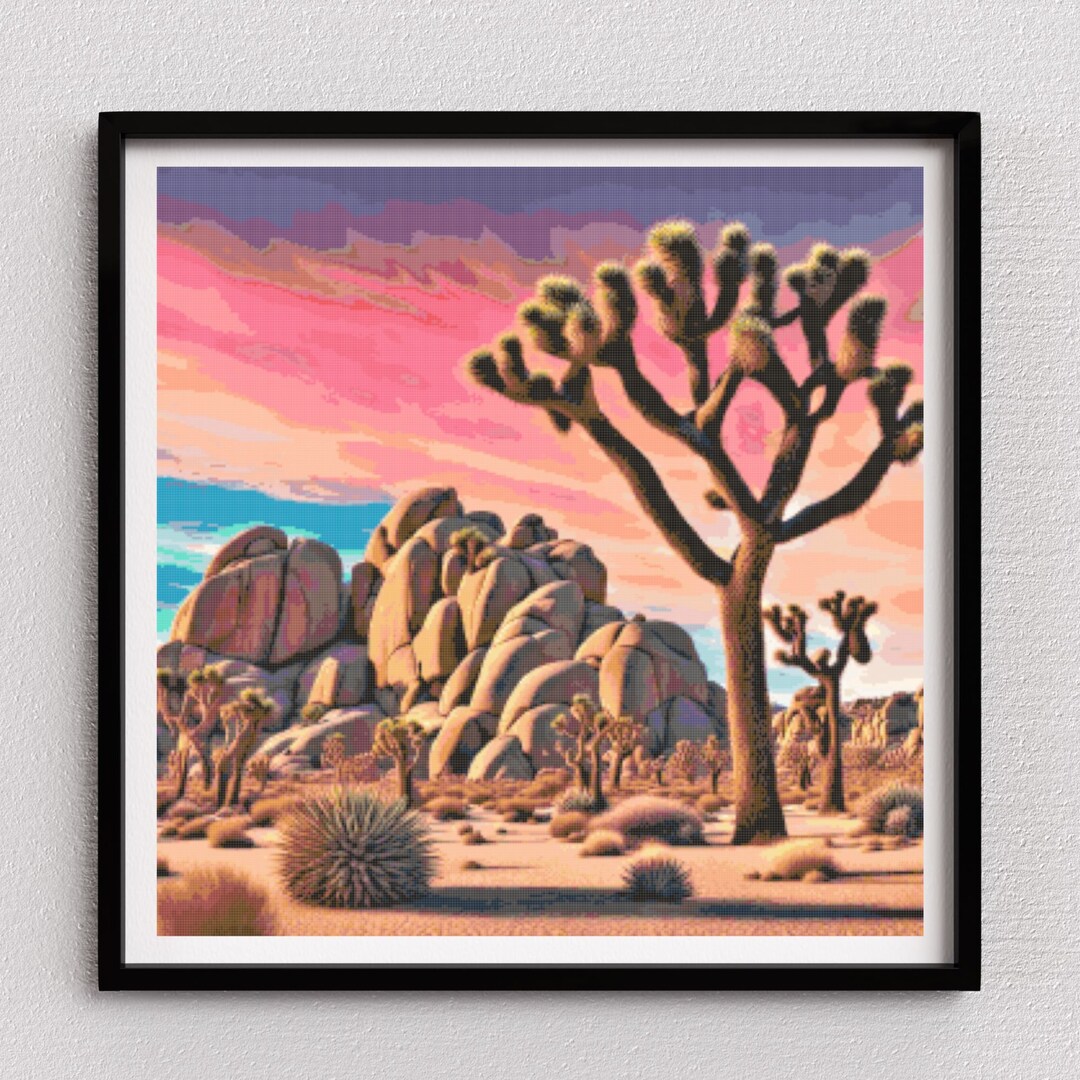 Joshua Tree 3, Cross Stitch Pattern, Digital PDF File, Embroidery, Full ...