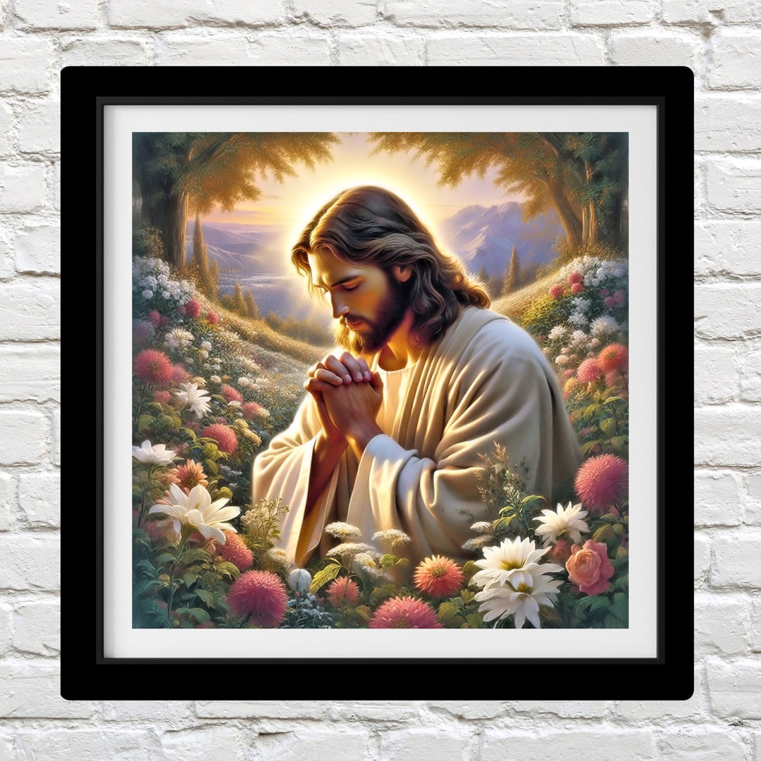 Jesus Praying 4, Cross Stitch Pattern Jesus Praying, Christian ...