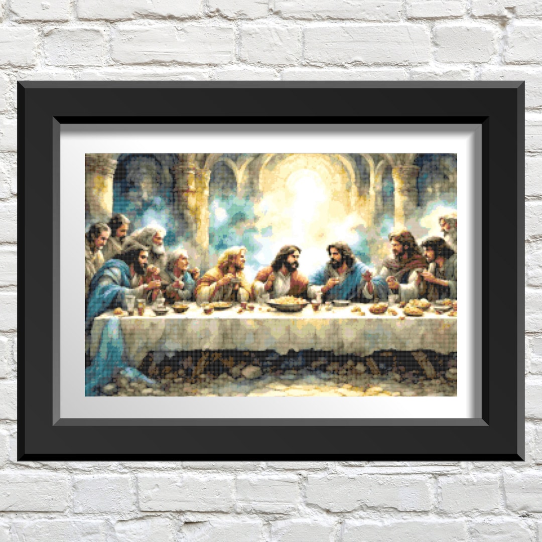 Watercolor Last Supper, Cross Stitch Pattern Last Supper, Religious ...