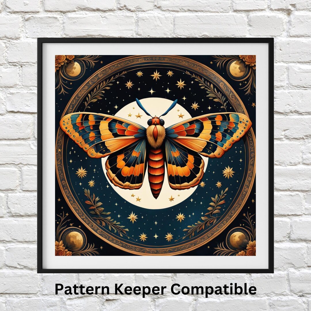 Abstract Moth, Abstract Moth Cross Stitch Chart, Modern Embroidery ...