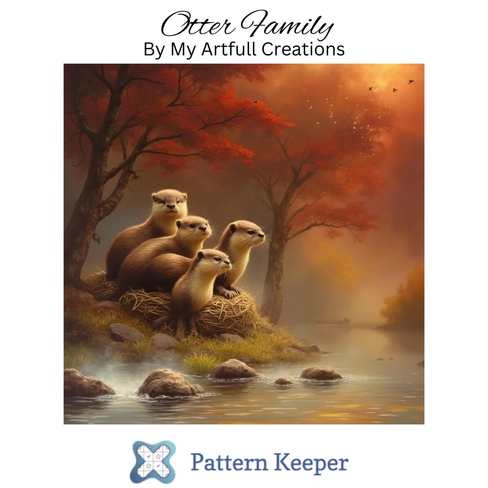 Otters, Cross Stitch Chart Otters, Animal Embroidery Pattern, DIY ...