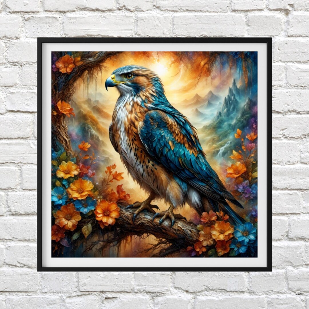 Fabulous Hawk, Detailed Hawk Cross Stitch Pattern, Bird Embroidery ...