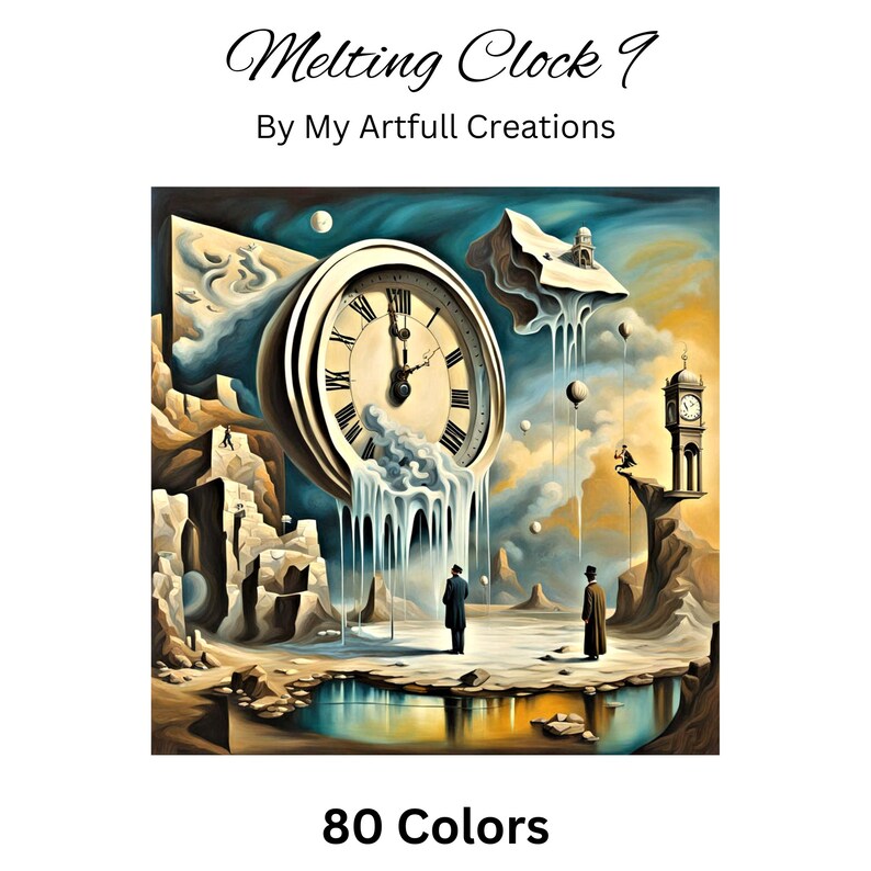 Melting Clock 9, Salvador Dali Inspired Melting Clock Cross Stitch ...