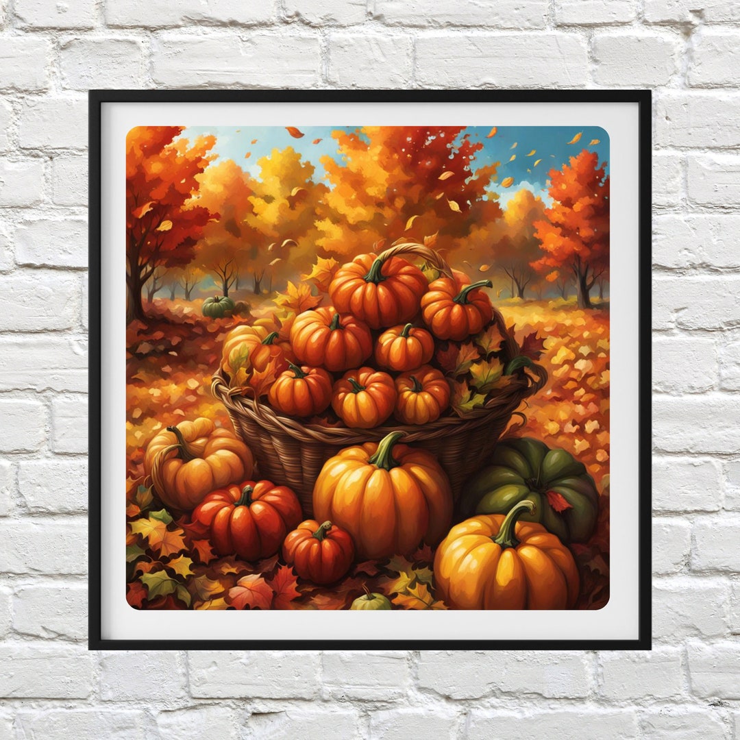 Fall Harvest, Fall Harvest Cross Stitch Chart With Pumpkins and Fall ...
